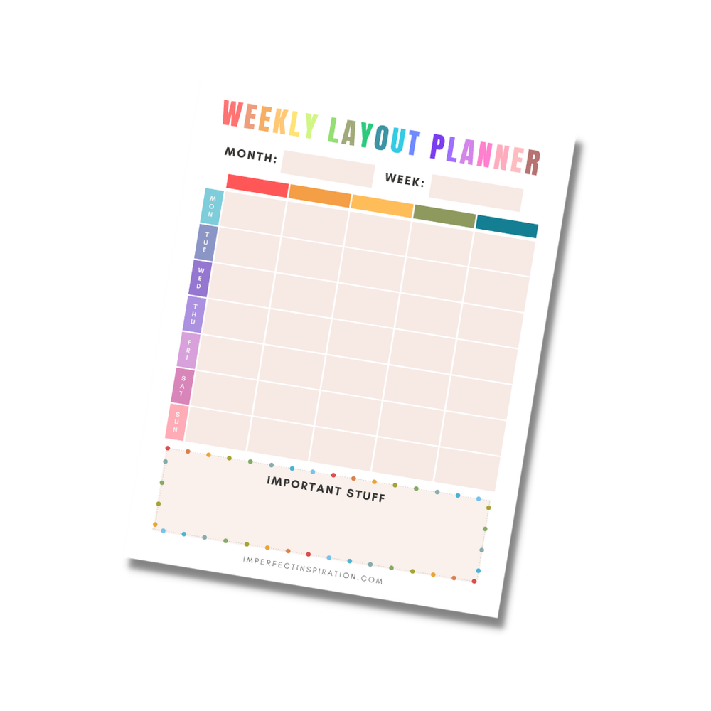 Customizable Canva Weekly Layout Planner – Imperfect Inspiration