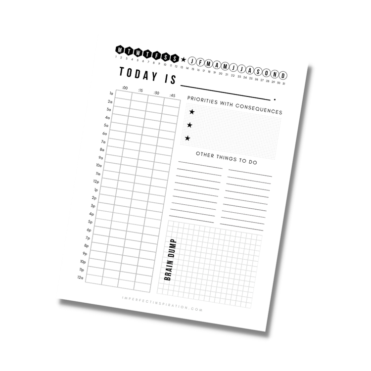 Time Blocking Daily Planner - Digital Download – Imperfect Inspiration