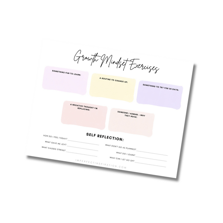 Growth Mindset Exercise Digital Download – Imperfect Inspiration