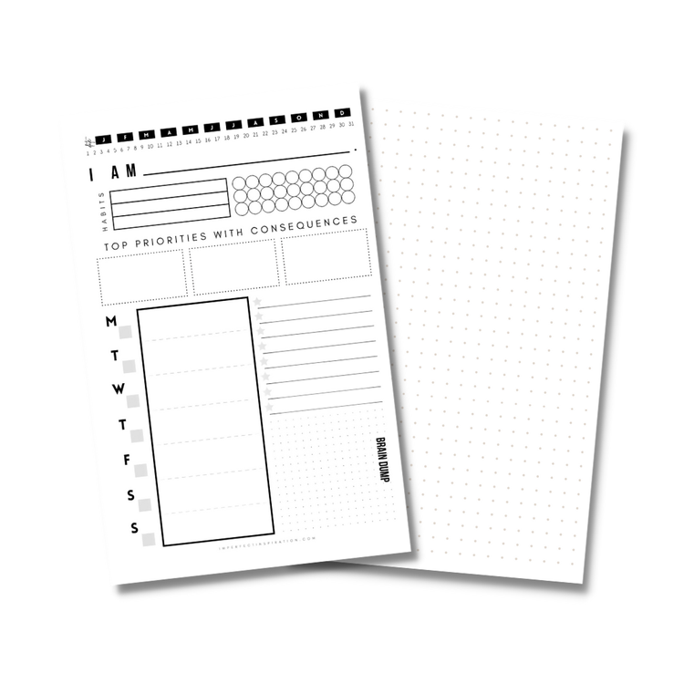 Mini Weekly Planner Printable Digital Download – Imperfect Inspiration