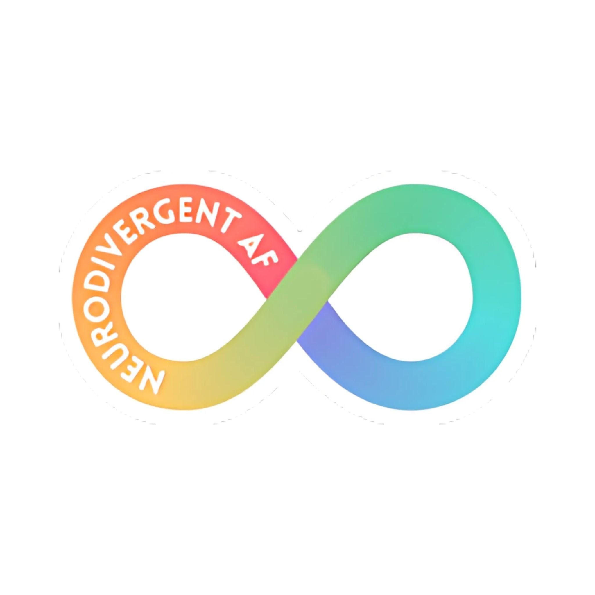 Neurodivergent AF Symbol Rainbow Sticker – Imperfect Inspiration