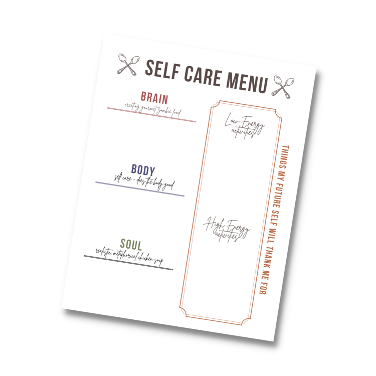 Self Care Menu Planner Digital Download – Imperfect Inspiration